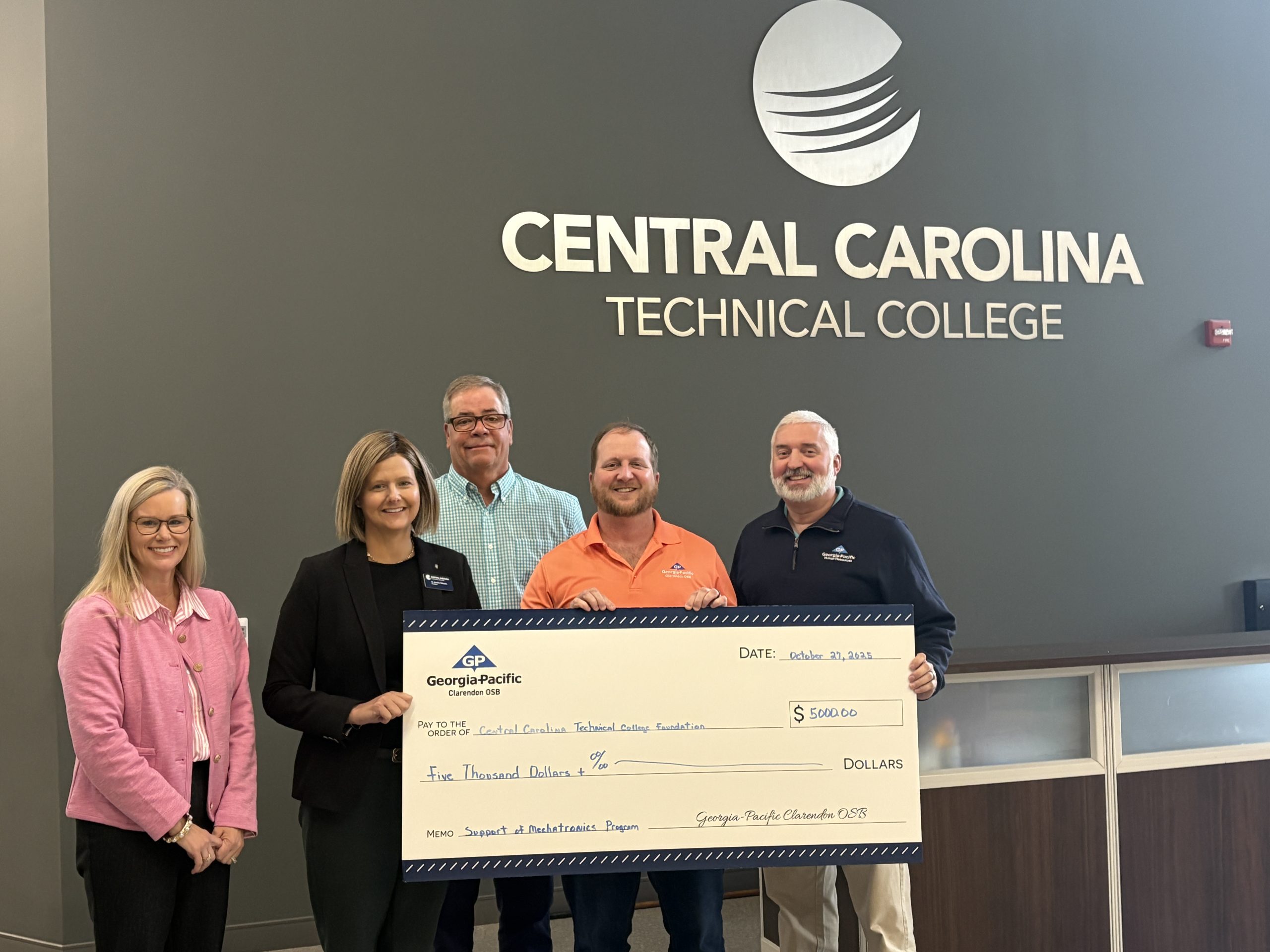 CCTC Foundation Receives $5,000 Gift from Georgia-Pacific Clarendon